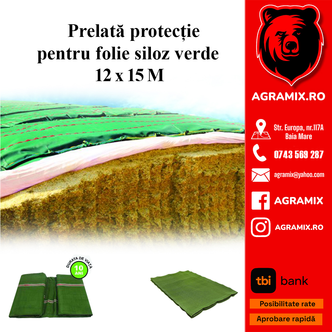 Plasa/prelata protectie pentru folie siloz verde 12x15m Breckner Germany - Agramix